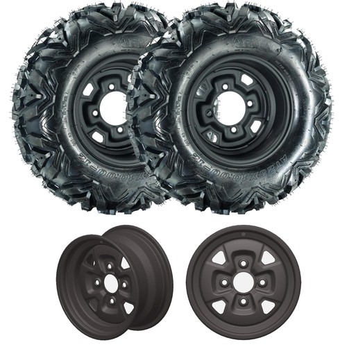 🎱25x10-12 ATV Tires UTV Tires with 12" Wheel Rim 4 Bolt 4 * 137 PCD 4+3 ...