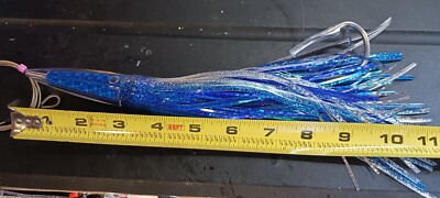 Custom Made Wahoo Mahi Tuna Sailfish Marlin Blue/Clear Glitter Bullet ...