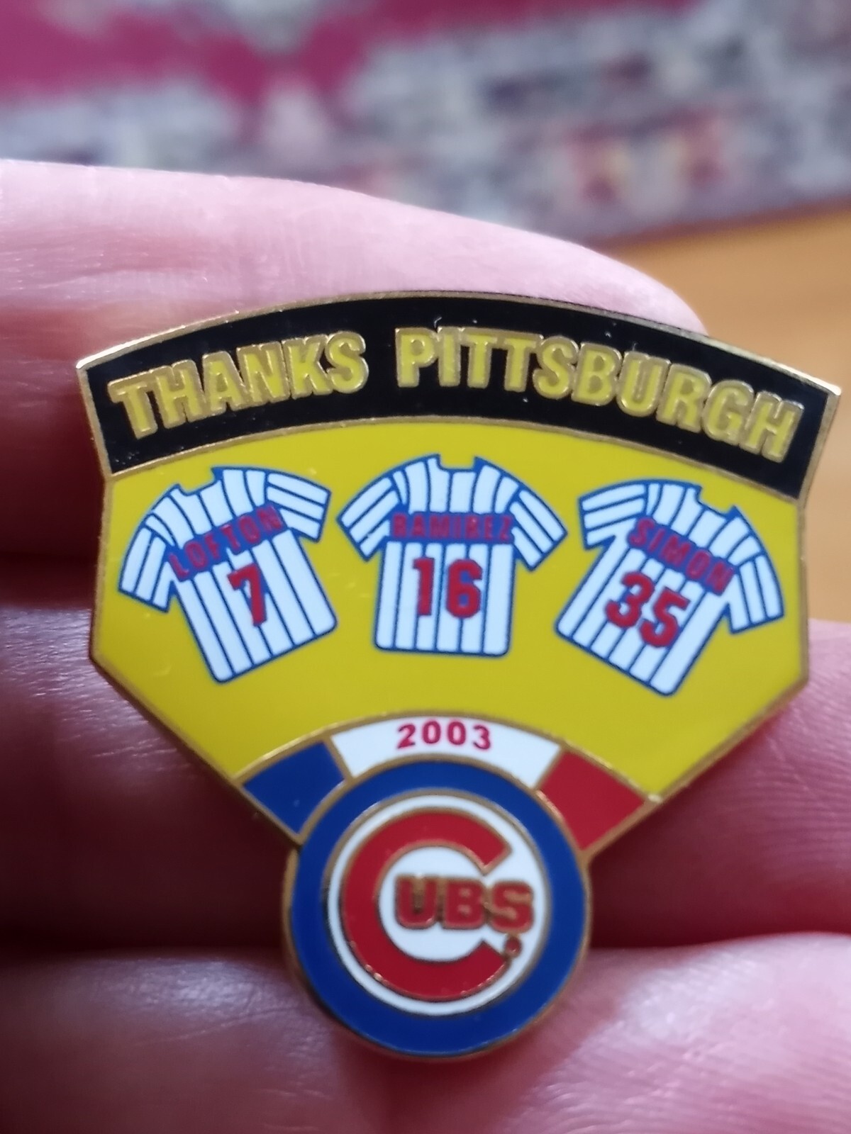 Chicago Cubs Pin thanks Pittsburgh 2003 | eBay