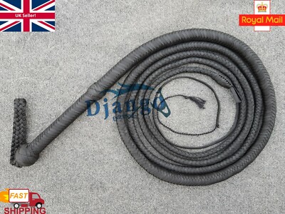 8 Feet 12 Plaits Premium Paracord Black Nylon Whip Heavy Duty Custom ...