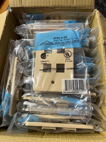 Allen Tel Faceplate 4 Port Communication Wall Cover Ivory AT30-4-09 ...