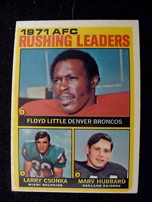 1972 TOPPS #1 AFC RUSHING LEADERS FLOYD LITTLE LARRY CSONKA HUBBARD HI ...