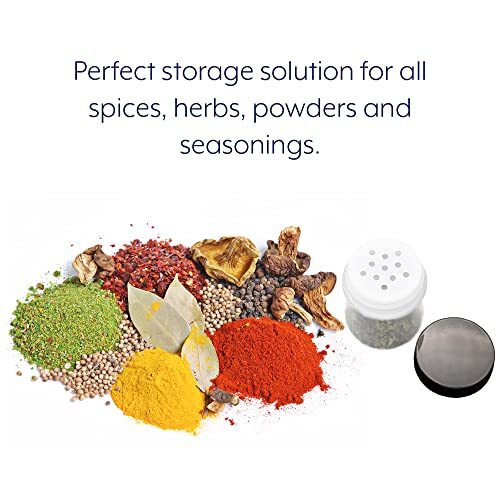 Cornucopia Mini Plastic Spice Jars W/sifters 12pack Black 2 Tablespoon ...