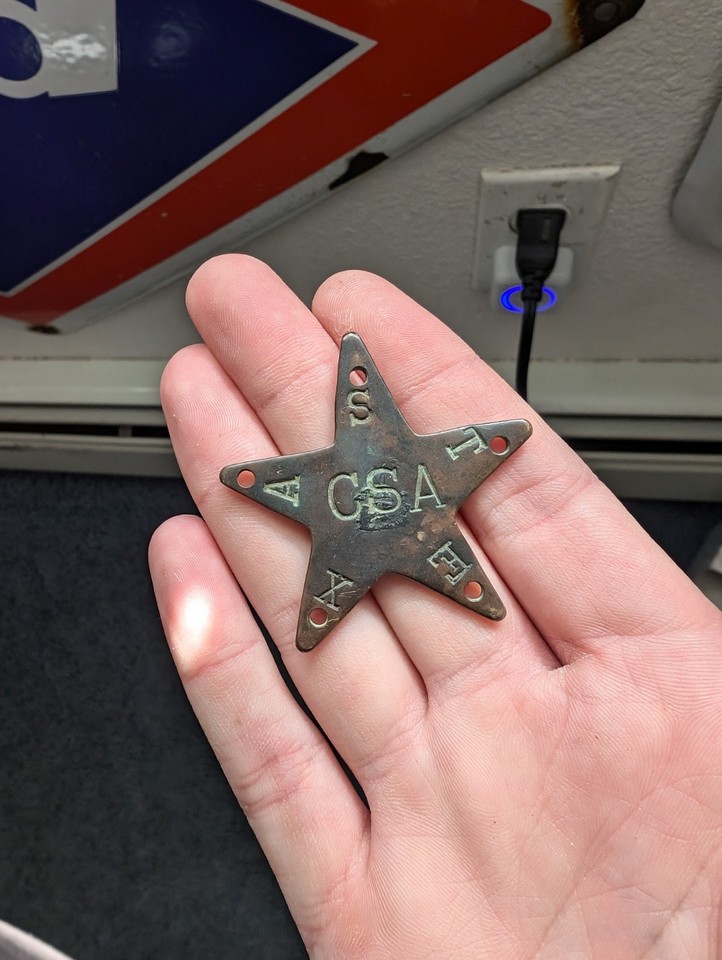 Civil War Confederate CSA Texas Star Hat Badge Pin Keen Kutter ...