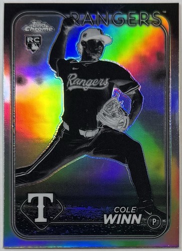 2024 Topps Chrome Update Negative Refractor Cole Winn Texas Rangers RC ...