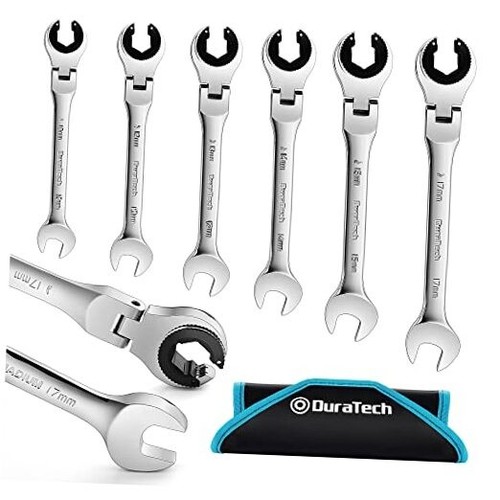 6-Piece Ratcheting Wrench Set with Open Flex-head, Metric Ratcheting ...