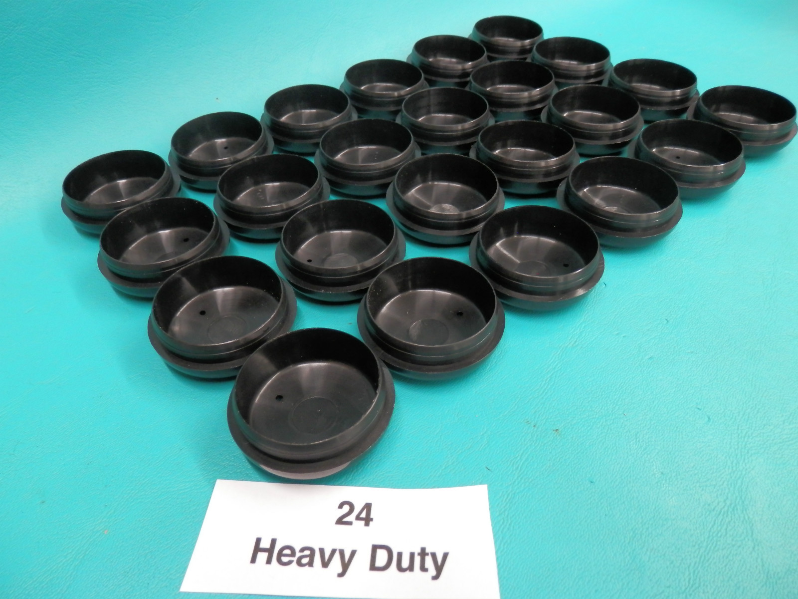 24 HD Plastic Black Wrought Iron Patio Chair Leg Inserts 1.5" Cups ...