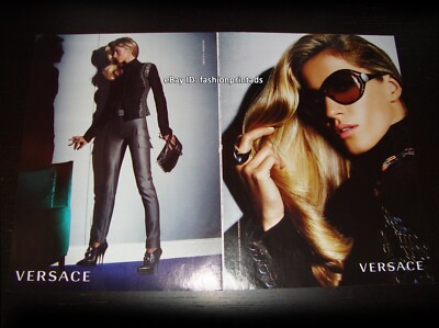 VERSACE 2-Page PRINT AD Fall 2009 Supermodel GISELE BUNDCHEN Mario ...