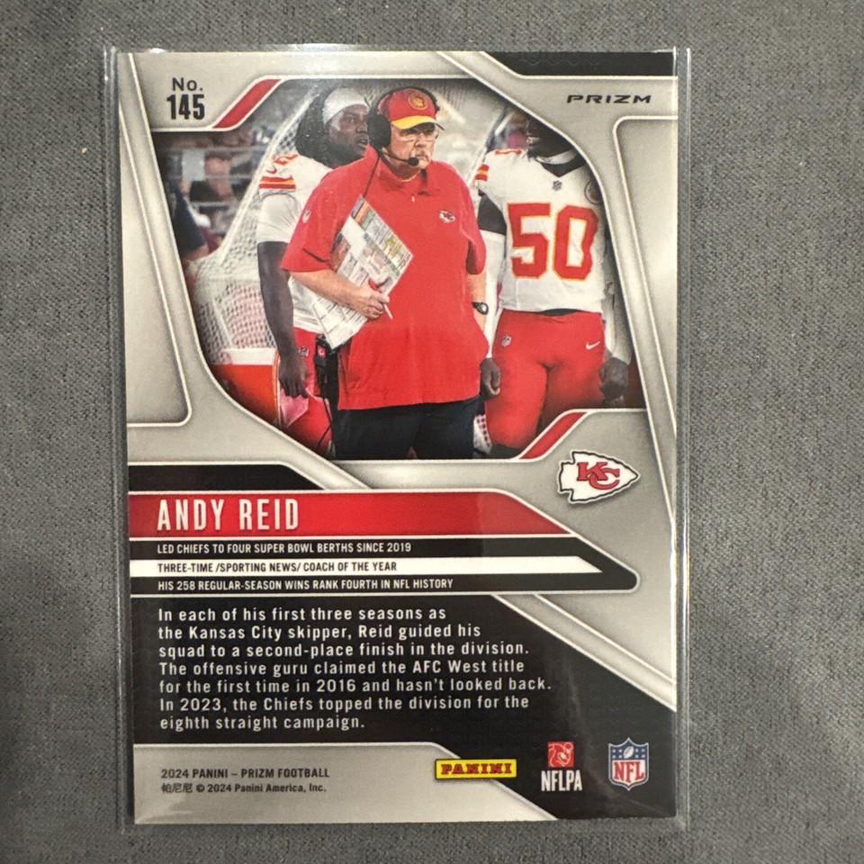 Andy Reid Red White And Blue 2024 Panini Prizm #145 NFL Kansas City ...