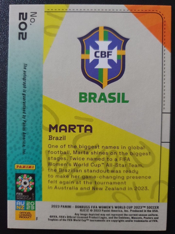 2023 Panini Donruss Womens World Cup WM 2023 Marta Autograph RED ...