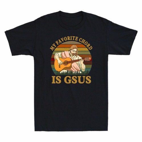 Funny T-Shirt Chord Favorite Vintage Gsus Is Jesus Playing Men's My ...