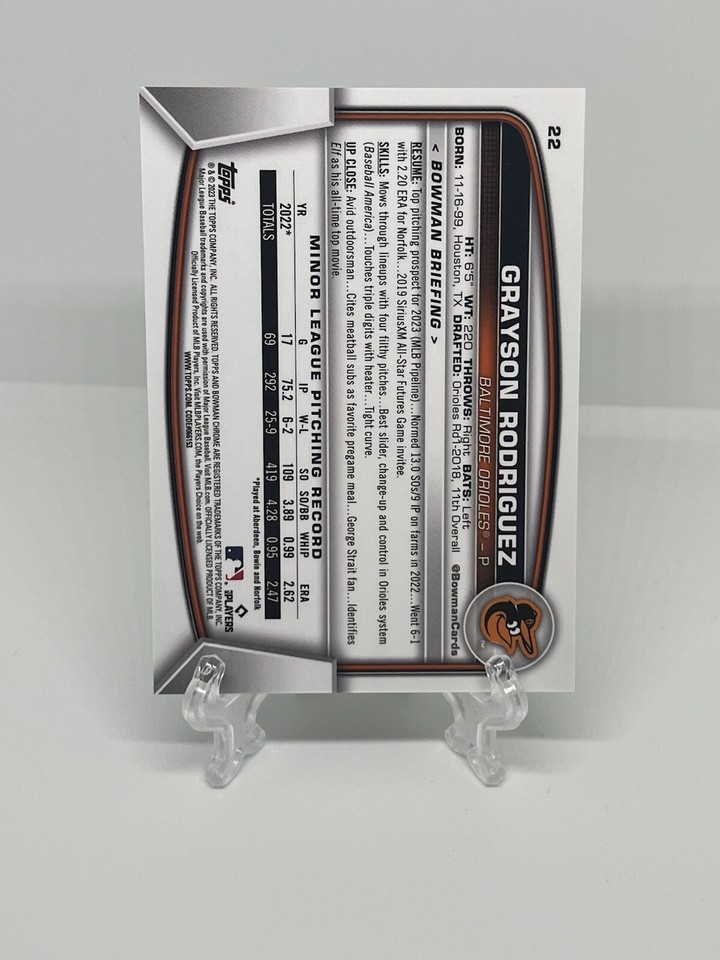 Grayson Rodriguez Green Cracked Ice Bowman Chrome Sapphire /99 | eBay