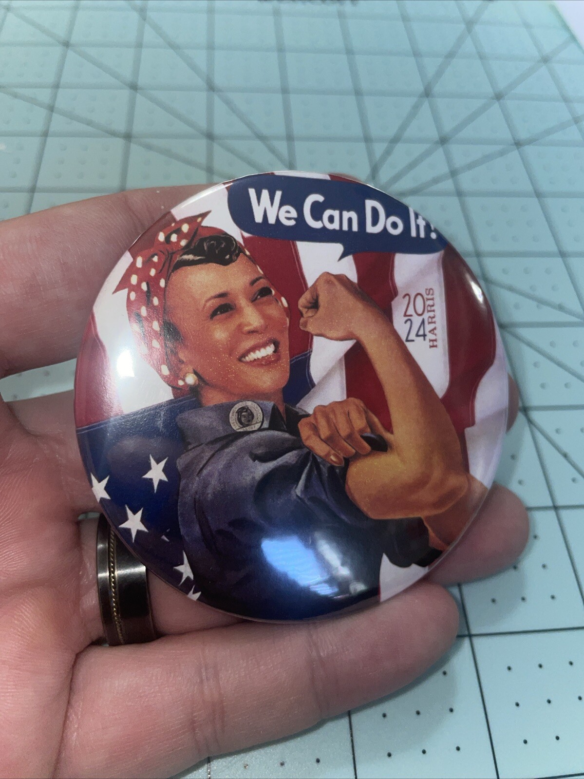 2024 Kamala Harris 3" / "We Can Do It!" 2024 Harris Democratic Button ...