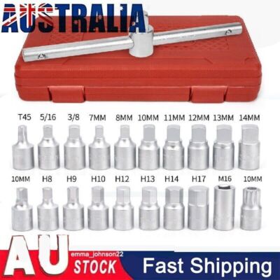 3/8" Oil Drain Sump Plug Key Socket Set Axel Removal Spanner Wrench ...
