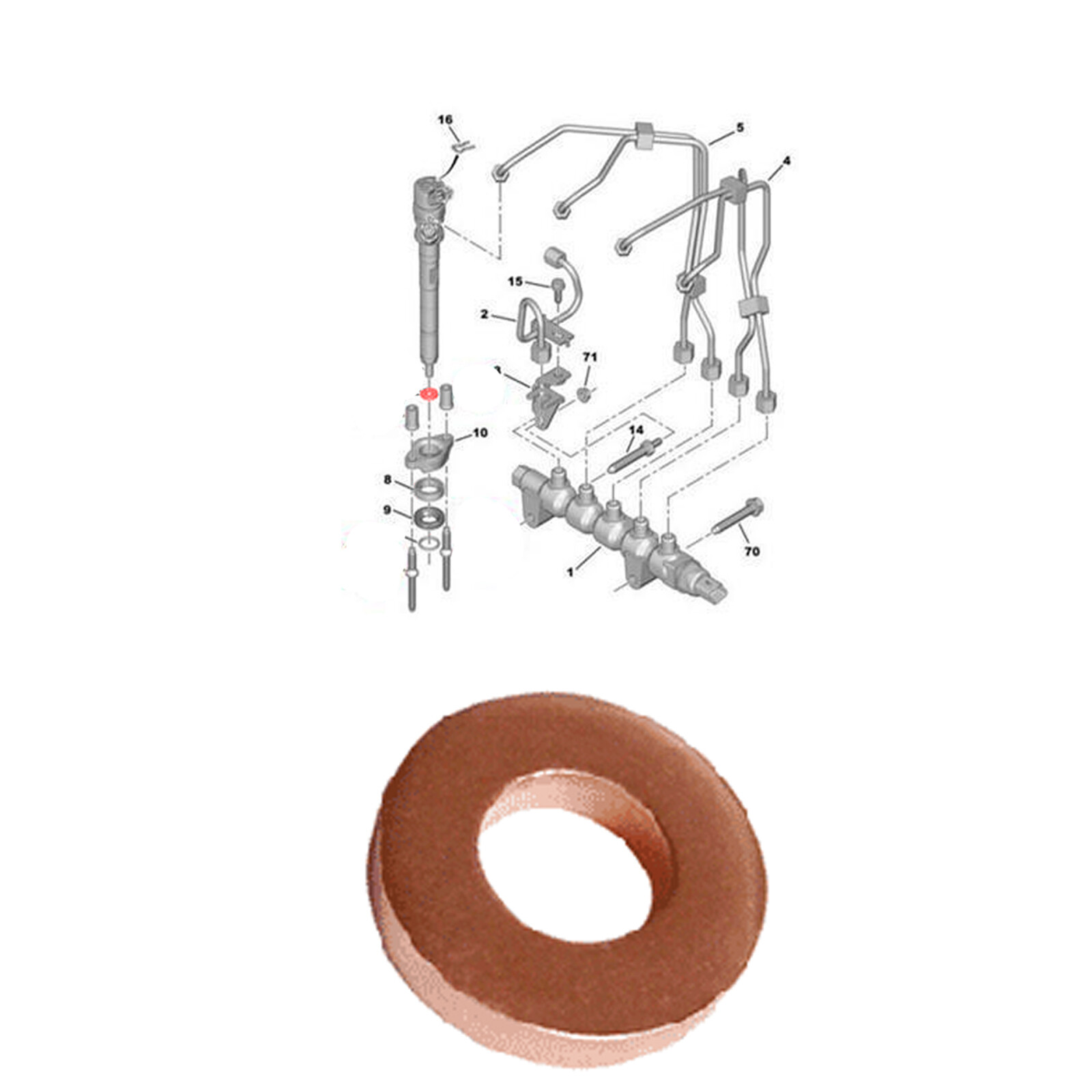 Joint Injecteur 198185 1981.85 1981.45 198145 1981.70 198170 1610564580 ...