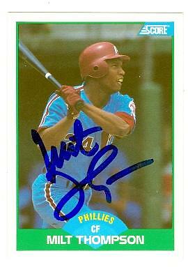 Milt Thompson autographed baseball card (Philadelphia Phillies) 1989 ...
