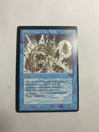 Brine Hag Legends NM "Rare Mis-cut" Blue Uncommon MAGIC THE GATHERING ...