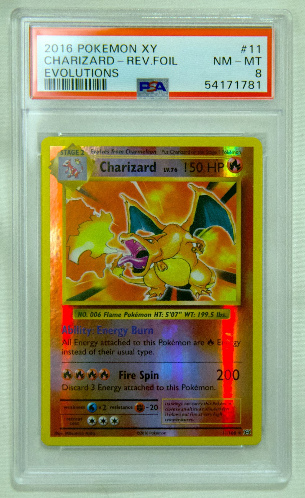 Charizard Reverse Holo PSA 8 XY Evolutions 2016 Pokemon | eBay