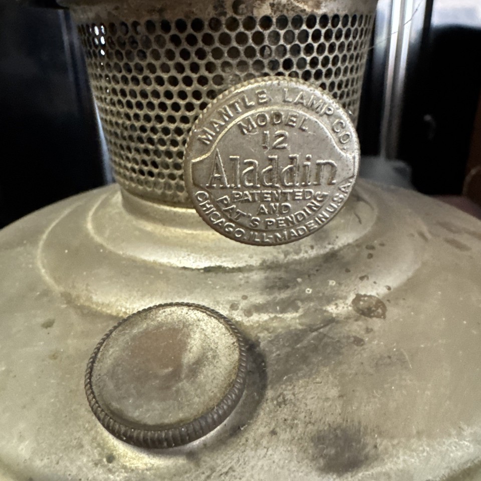 Vintage Aladdin Lamp, Nickel-Plated Brass ~ Kerosine Oil Lamp Model 12 ...