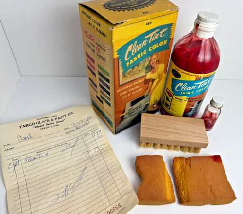 Vintage 1963 Clean-Tint Fabric Color Red Dye Kit – Original Box ...
