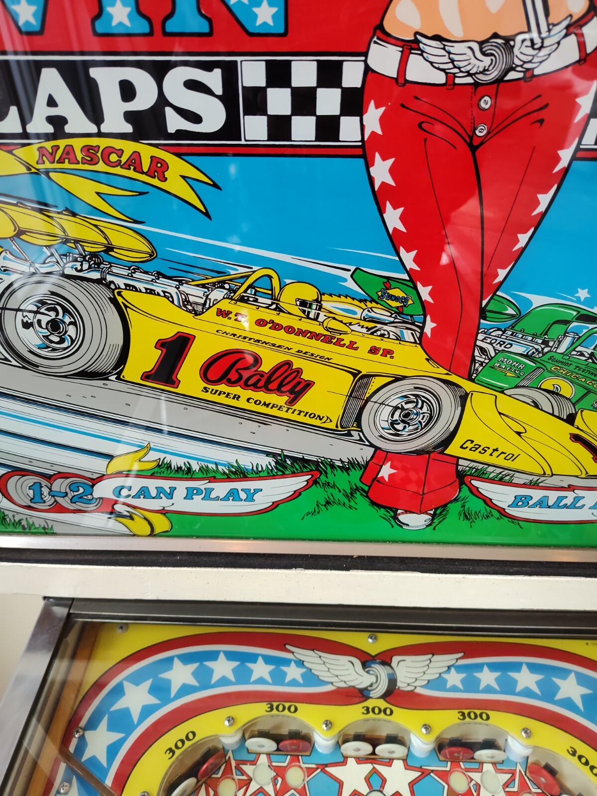 Vintage Indianapolis 500 Bally pinball machine graphics works original ...
