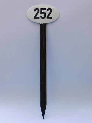 Vintage Sweden Enamel Porcelain Garden / Yard House Number 252 Sign on ...