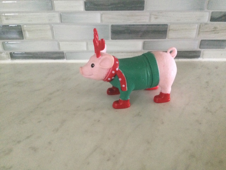 CHRISTMAS PIG PRIZE PIG FIGURE 1st PIG CHRISTMAS PINK PIG 5” | eBay