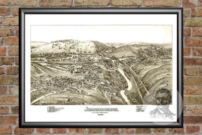 Old Map of Johnsonburg, PA from 1895 - Vintage Pennsylvania Art ...