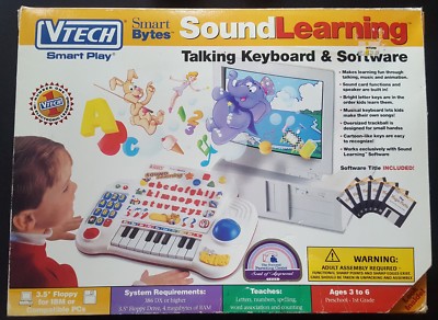 Vtech Smart Play Smart Bytes Sound Learning Talking Keyboard & Software ...