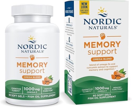 Nordic Naturals Memory Support Omega & Curcumin Blend Brain Health 60 ...
