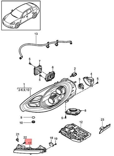 Genuine PORSCHE Panamera 970 Additional Headlight Right 97063108052 | eBay