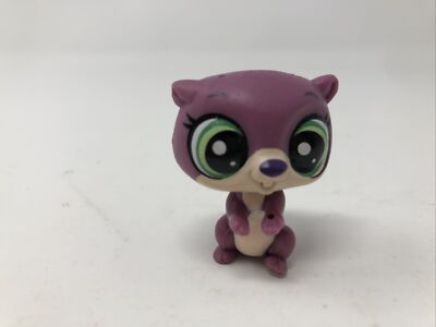 LPS Littlest Pet Shop Hasbro Purple Otter With Green Dot Eyes | eBay