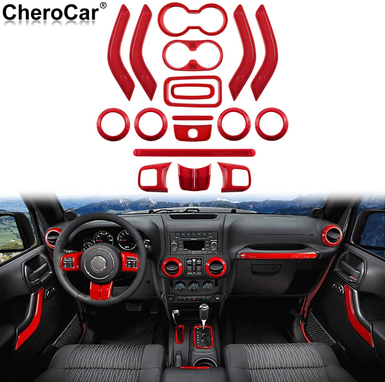 Jeep Wrangler Red Interior Trim Kit | Cabinets Matttroy