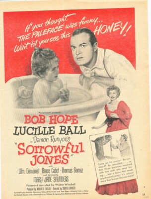 1949 BOB HOPE LUCILLE BALL DAMON RUNYON BRUCE CABOT THOMAS GOMEZ 18358 ...