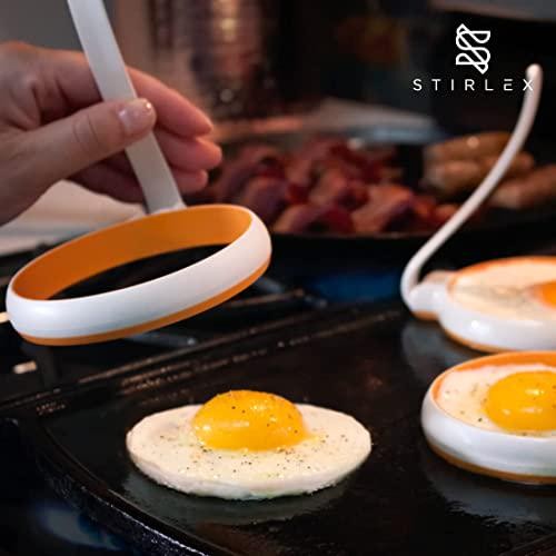 STIRLEX 4-inch Silicone Fried Egg Rings Set, 4-pack, Round Mold For ...