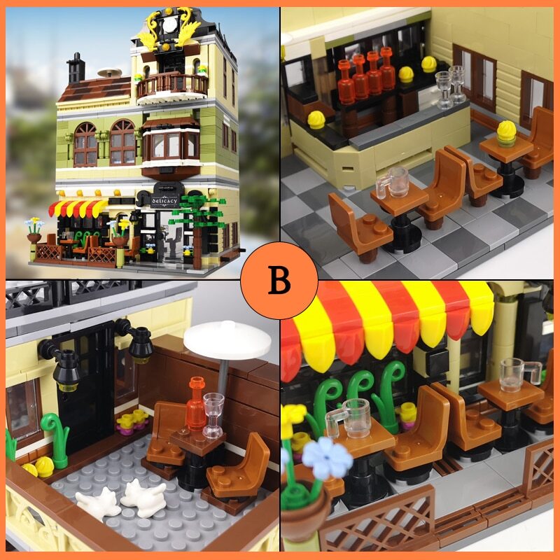 City Street View Building Blocks CAFE Shop Garden Restaurant Store Architecture | eBay