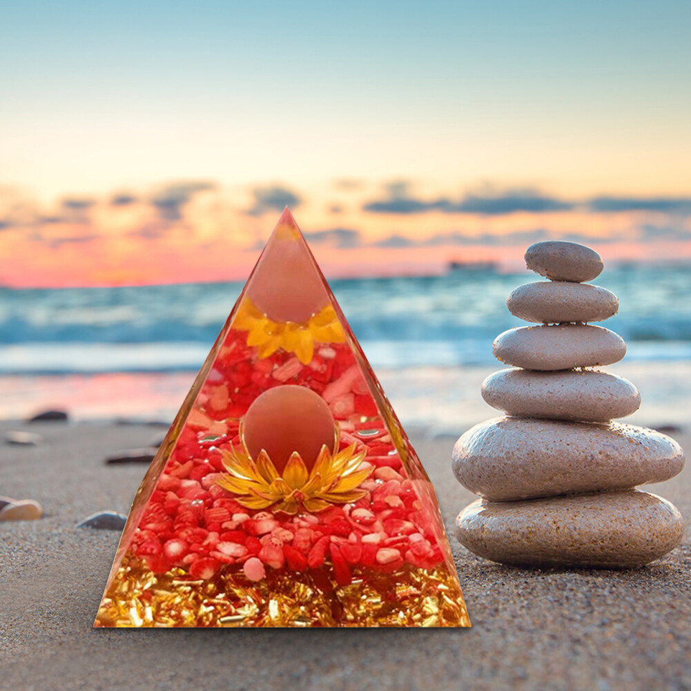 Natural Crystal Pyramid Flower of Healing Stone Chakra Reiki Home Decor ...