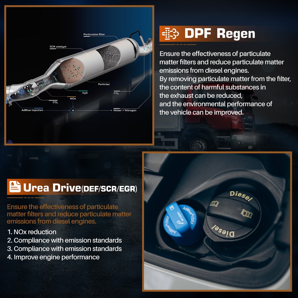 Heavy Duty Truck Diesel Diagnostic Scanner Tool DPF Regen Speed Limit ...