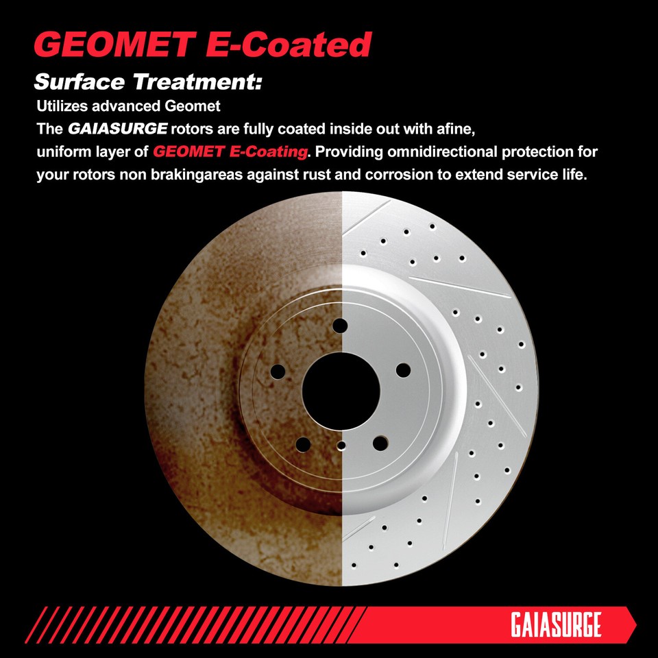 303mm REAR Drilled Disc Rotors + Brake Pads for 10-17 Chevy Equinox GMC ...