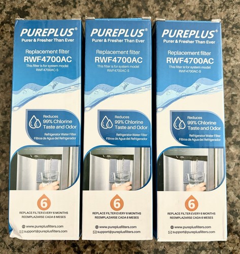 3 Ice Pure Plus RWF4700AC Refrigerator Water Replacement Filters ...