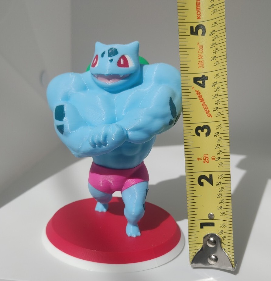 3D Print Pokemon Muscle Swole Bodybuilder Pikachu Squirtle Bulbasaur ...