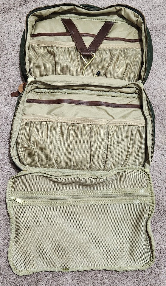 Orvis Battenkill Travel Hanging Toiletry Bag Dopp Kit Canvas & Leather ...