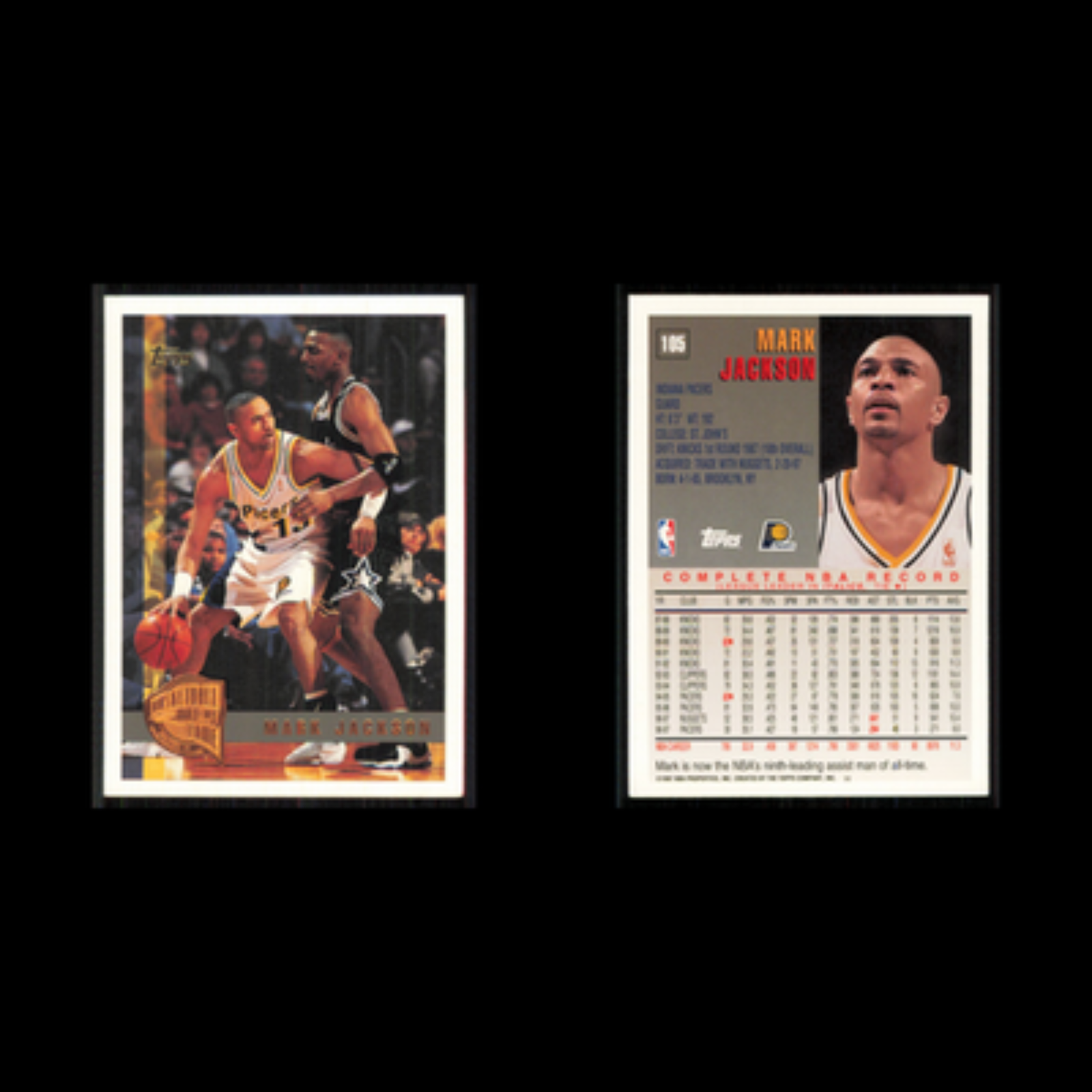 Mark Jackson #105 1997 Topps Minted in Springfield, Mass Indiana Pacers ...