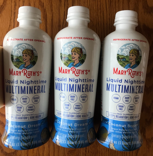 3x 32oz bottle mary ruth's liquid nighttime multimineral vegan ...
