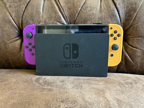 Nintendo Switch with Orange and Purple Joy Cons + 2 Additional ...