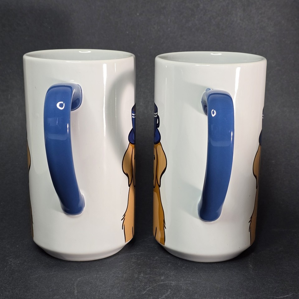 x2 Food Network Golden Retreiver Dog With Coffee Cup On Head 5.75" Tall ...
