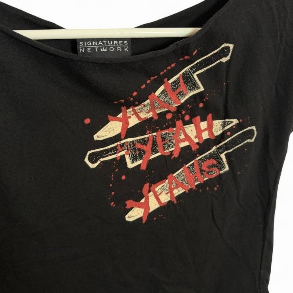 Yeah Yeah Yeahs Date With A Knife black Off The Shoulder Ladies Cut ...