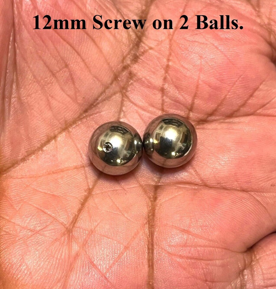 Surgical Steel 3 4 5 6 7 8 10 12 14 16 & 18mm SCREW ON SPARE BALLS 14g ...