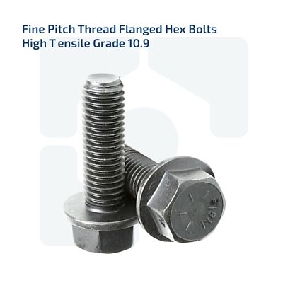 M8 M10 M12 M14 FINE PITCH THREAD FLANGED HEX BOLTS HIGH TENSILE GRADE ...