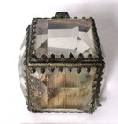 PALAIS ROYAL, CUT GLASS square BOX & STERLING THIMBLE, c1800 Original ...